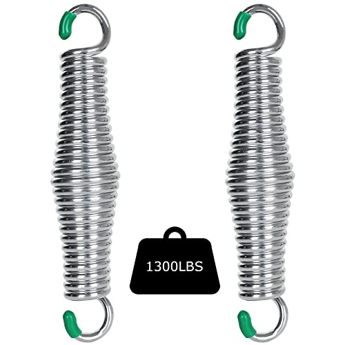 Ziqi 2PCS Porch Swing Hanging Springs 1300 Lbs Heavy Duty Hammock Hanging Chair Spring, Premium Rust Resistant Hanging Spring Kit for Hanging Chairs, Yoga, Punching Bag, Ceiling Mount Porch Swing