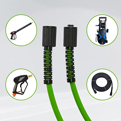 PWACCS Pressure Washer Hose for Power Washer β 3600 PSI Kink Resistant Pressure Washing Extension Hose 50 FT x 1/4" β Universal Electric Power Wash Hose for Replacement β Compatible with M22 Fittings