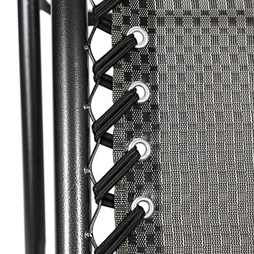Zero Gravity Outdoor Lounge Chair Adjustable Folding Patio Reclining Chairs w/Sunshade Canopy+ Snack Tray for Travel Pool Yard Beach 2 PCS -Black