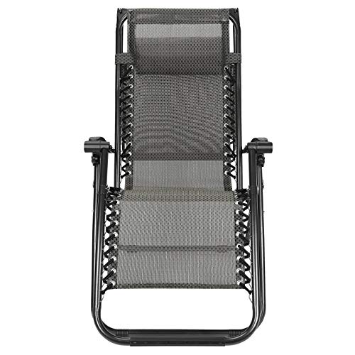 Zero Gravity Outdoor Lounge Chair Adjustable Folding Patio Reclining Chairs w/Sunshade Canopy+ Snack Tray for Travel Pool Yard Beach 2 PCS -Black