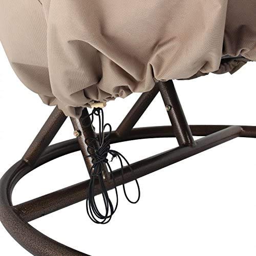 Island Galeยฎ Luxury 2 Person Outdoor, Patio, Hanging Wicker Swing Chair ๐๐๐๐๐๐๐๐๐๐๐๐ ((2 Person) X-Large-Plus, Charcoal Rattan/Charcoal Cushion with Free Cover $128 Value)