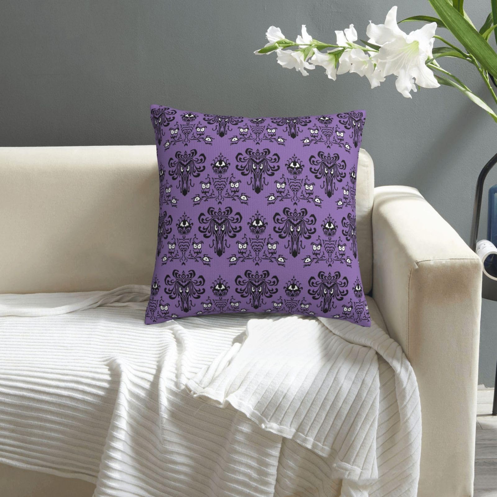 Befodam Haunted The Mansion Throw Pillow Covers Square 18x18 Inch Pillowcases for Home Sofa Cushion Cover Living Room Outdoo Decor