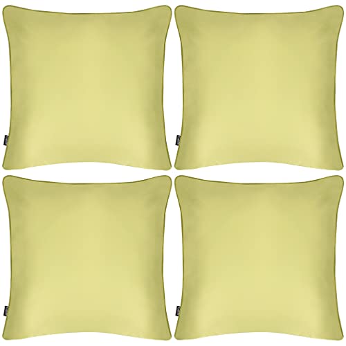 Coddsmz Pack of 4 Decorative Outdoor Waterproof Pillow Covers Garden Cushion DIY Throw Pillowcase Shell for Patio Tent Couch Sofa Bed(Khaki, 4Pack-18x18in/45x45cm)