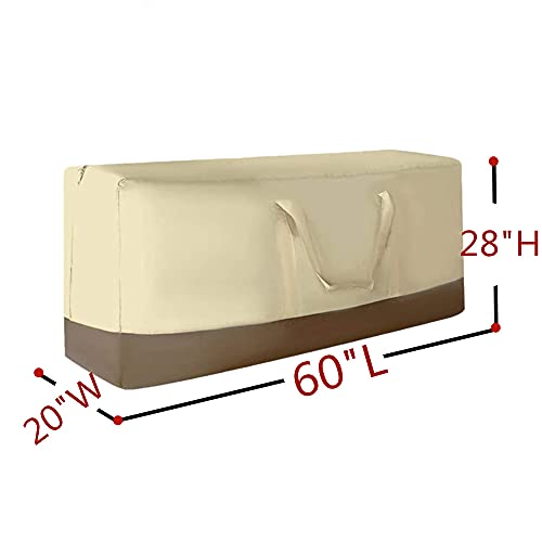 skyfiree 2 Pack Patio Cushion Storage Bag Waterproof Extra Large Outdoor Cushion Storage Bag with Handles, 60" Lx20 Wx28 H, Beige&Coffee