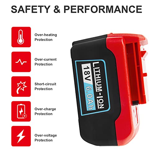 [1-Pack] High-Output 6000mAh [Lithium-Ion Type] 18V PC18B Battery for Porter Cable 18-Volt Battery PC18B PC18BL PCC489N PC18BLEX, Only Can Charged with Charger PCXMVC PCLMVC (Not PCMVC)
