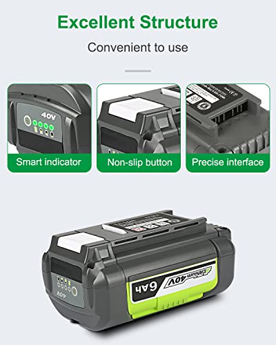 Amityke 6.0Ah 40V Battery Replacement for Ryobi 40V Battery OP4040 OP4026 OP4030 OP4050 OP4060A,Compatible with Ryobi 40-Volt Battery Power Tools