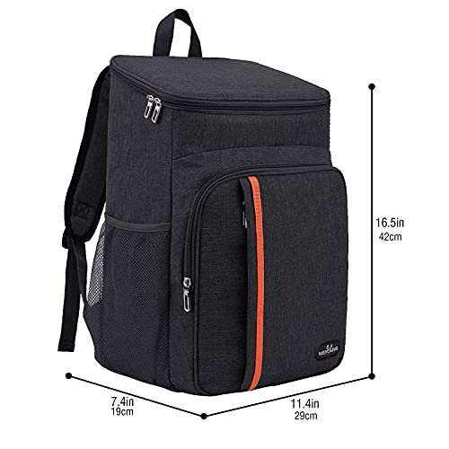 Cooler Backpack 25 Cans,Lunch Backpack,Leakproof Soft Cooler Bag to Beach Camping Hiking Picnic Work Lunch Travel for Men Women(Black)