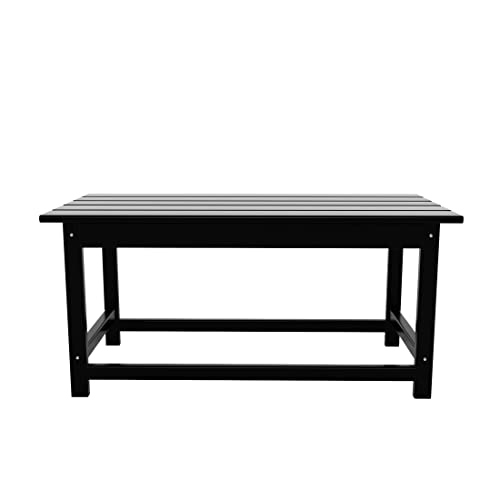 WestinTrends Malibu Outdoor Coffee Table, 35" x 17.5" All Weather Poly Lumber Patio Adirondack Coffee Table for Garden Lawn Porch Balcony, Black