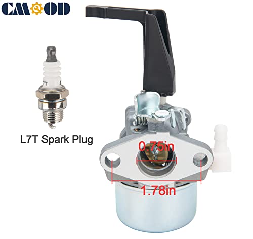 696065 Carburetor Compatible for Briggs & Stratton 697422 110402 110412 215369 Tiller Engine Carb with Mounting Gaskets Kit and 491588S Flat Air Filter Cartridge