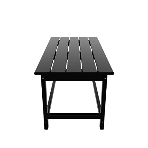 WestinTrends Malibu Outdoor Coffee Table, 35" x 17.5" All Weather Poly Lumber Patio Adirondack Coffee Table for Garden Lawn Porch Balcony, Black