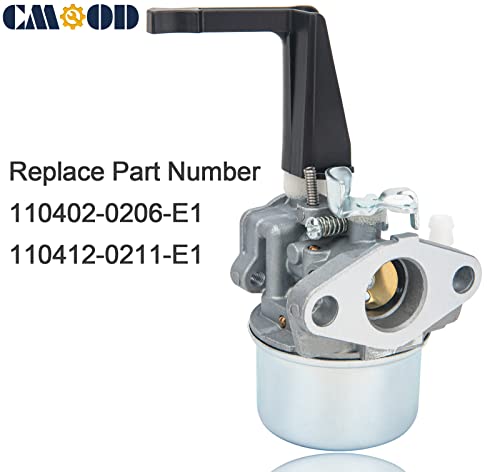 696065 Carburetor Compatible for Briggs & Stratton 697422 110402 110412 215369 Tiller Engine Carb with Mounting Gaskets Kit and 491588S Flat Air Filter Cartridge