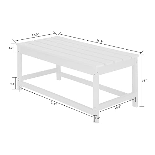 WestinTrends Malibu Outdoor Coffee Table, 35" x 17.5" All Weather Poly Lumber Patio Adirondack Coffee Table for Garden Lawn Porch Balcony, Black
