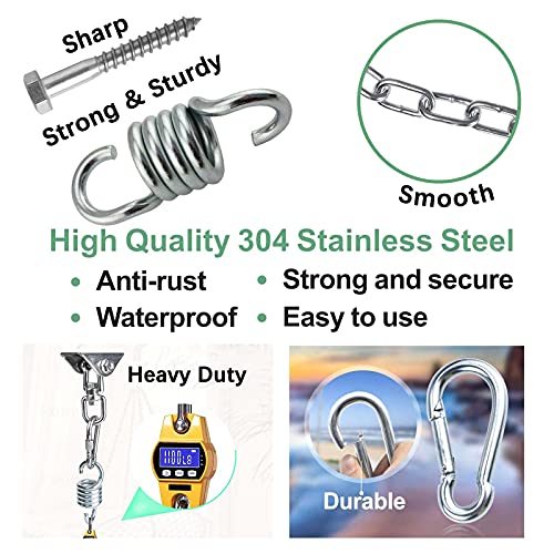 weiatas Hammock Chair Hanging Hardware Kit with Chain and Spring, Heavy Duty Porch Swing Hanger, 360 Swivel Ceiling Hooks for Punching Bag,Gym (Screw)