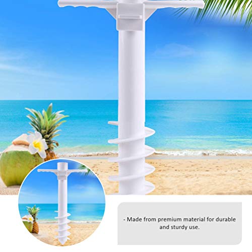 Hemoton Sun Umbrella Auger Beach Umbrella Sand Anchor, Umbrella Holder Stand, Beach Umbrella Anchor Five- pin Sand Grabber for Strong Winds (White)