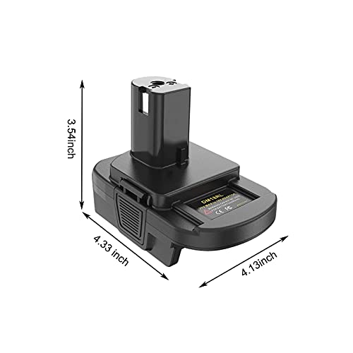Battery Adapter with USB Port for Dewalt to Ryobi Battery, for Dewalt for Milwaukee Battery Convert to Ryobi 18V Lithium-ion Battery DM18RL