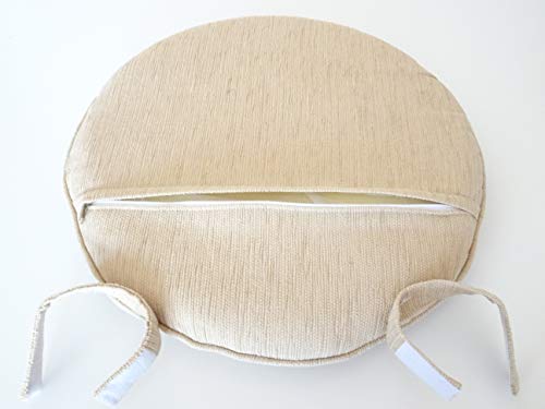 Set of 4 Denver Dining Handmade Wicker Side Chairs with Cream Cushions Natural Rattan, White Wash