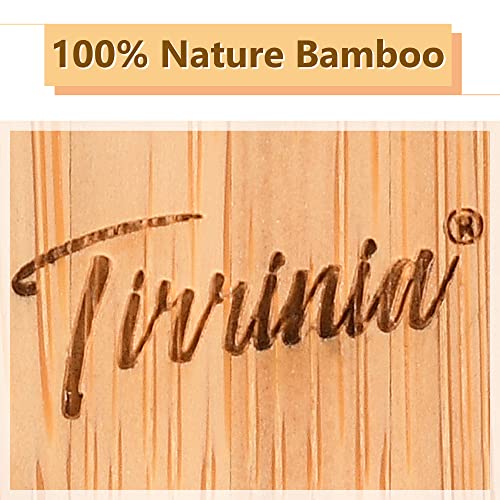Tirrinia Portable Picnic Table with 4 Wine Glasses Holder, Functional Bamboo Snack Tray Table -Foldable for Party, Picnic, Camping, Beach (15.7" x 12.5")