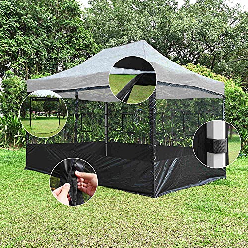Instahibit Pop Up Canopy Half Mesh Sidewall with Window for 15x10' Outdoor Camping Fishing Party Tent,4pcs Sidewall Only