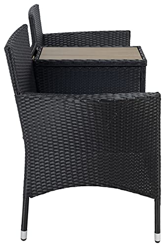 Safavieh Outdoor Collection Viora Wicker Loveseat PAT7710A, Black/White Cushion