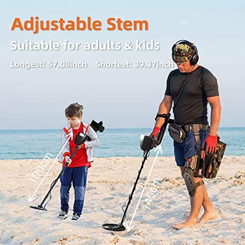 Rumia Professional Metal Detector for Adults & Kids, High Accuracy Adjustable Waterproof Gold Detector with Disc & Pinpoint & All Metal Mode, for Detecting Gold, Coin, Treasure Hunting