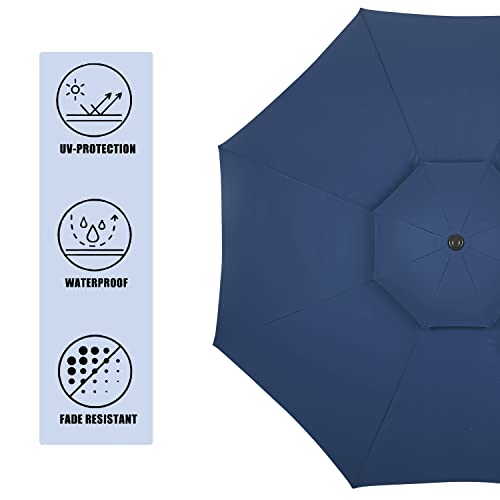 Sunoutife Patio Umbrella, 11FT Outdoor Table Umbrella for Yard Garden Pool Market with Tilt Adjustment, Easy Crank, 8 Ribs, Pole Diameter 1.89โ