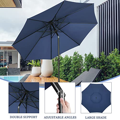 Sunoutife Patio Umbrella, 11FT Outdoor Table Umbrella for Yard Garden Pool Market with Tilt Adjustment, Easy Crank, 8 Ribs, Pole Diameter 1.89โ