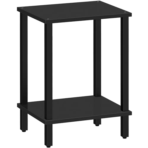 BEEWOOT End Table, Side Table, Nightstand, 2-Tier Storage Shelf, Sofa Table for Small Space, Living Room, Bed Room BETB01BK034