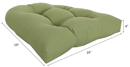 Rulu Set of 2 19"x19"x4" Solid Cilantro Outdoor/Indoor Wicker Seat Cushions