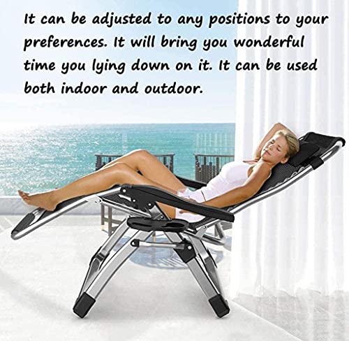 CZYSHP Cushion Zero Gravity Chairs Oversized Zero Gravity Chair for Heavy Duty People, Extra Wide Patio Recliner Sun Lounger for Beach Sunbathing, Support 440Lbs