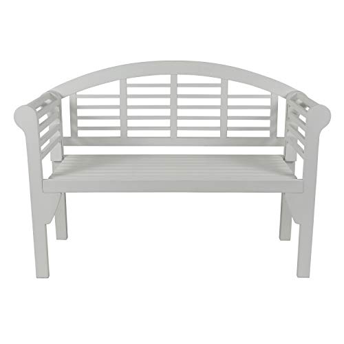 Decor Therapy Terra Wood Outdoor Bench, White