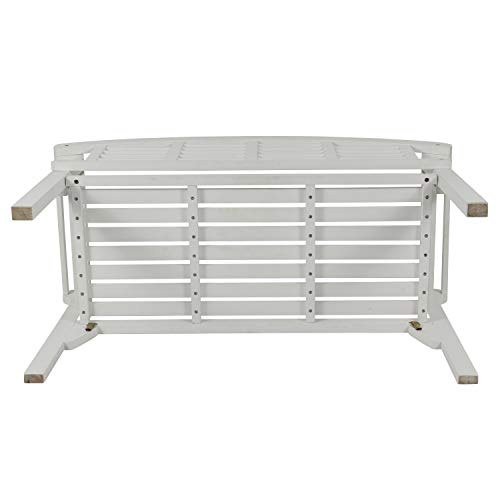 Decor Therapy Terra Wood Outdoor Bench, White