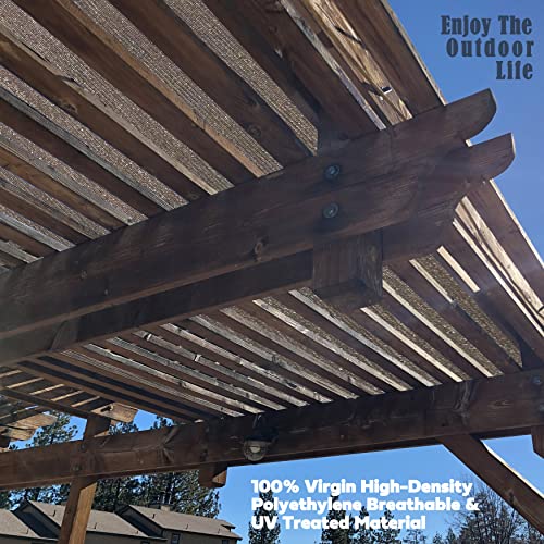 Alion Home Outdoor Pergola Sun Shade Cover Cloth Patio Canopy HDPE Permeable with Grommets (8' x 10', Brown)