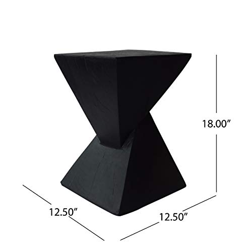 Christopher Knight Home Kajsa Outdoor Lightweight Concrete Accent Table, Black