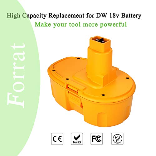 Forrat DC9098 DC9099 Upgraded 3.6Ah Replacement for Dewalt 18V Battery XRP DE9098 DE9503 DW9095 DW9096 DW9098 DW9099 18 Volt Cordless Power Tools 2 Packs (Yellow)