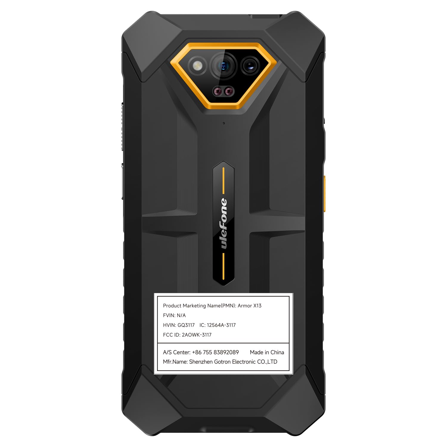 Ulefone Armor X13 (12+64GB) Unlocked Rugged Phones, 50MP Rear Camera, 24MP Night Vision Camera, Android 14 Rugged Smartphone, 6.52” Screen, 6320mAh, NFC, GPS, Package with Exclusive Armor Case- Orange