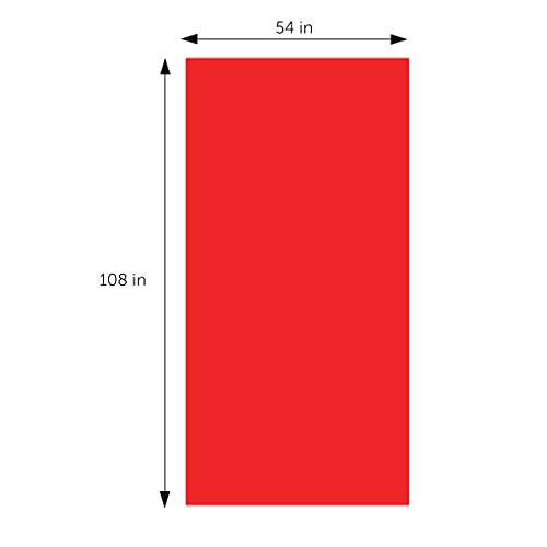 DecorRack 12 Pack Rectangular Tablecloths -BPA- Free Plastic Cloths, 54 x 108 inch, Dining Table Cover Cloth for Parties, Picnic Tables, Camping and Outdoor, Disposable or Reusable in Red (12 Pack)