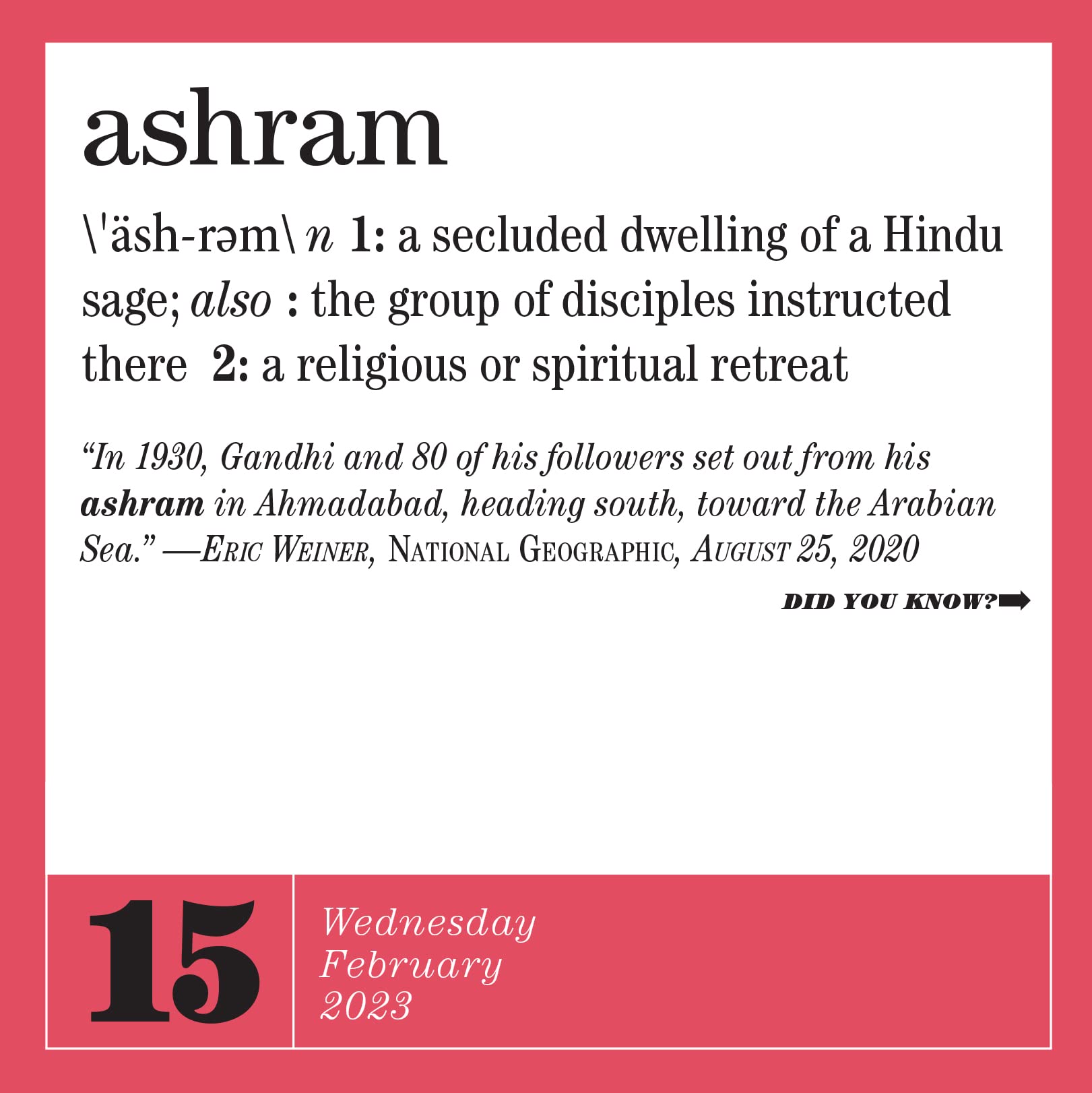 365 New Words-A-Year Page-A-Day Calendar 2023: From the Editors of Merriam-Webster