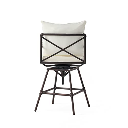 Christopher Knight Home Northrup Pipe Outdoor Adjustable Barstool, Black Copper