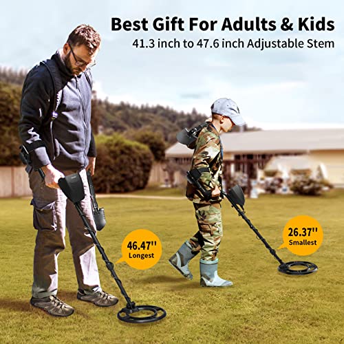 SAKOBS Metal Detector for Adults Waterproof - Professional Higher Accuracy Gold Detector with LCD Display, DISC & Notch & All Metal Mode, Advanced DSP Chip 10" Coil Metal Detectors