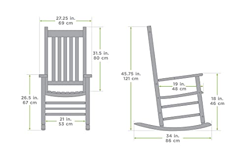 Woodlawn&Home, 100019, Mission Style Rocking Chair, White
