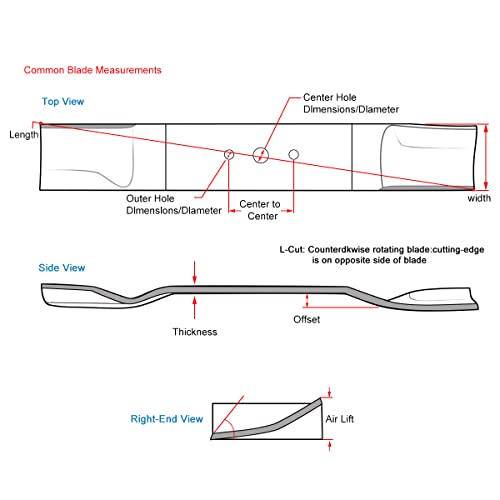 Grasscool L110 42 inch Mower Blades for John Deere L118 L111 L100 Scott's L1742 Sabre 42'' Cut Deck Mower Replace for GX20249 GX20433 GY20567