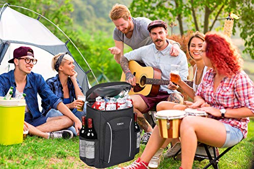 FORICH Cooler Backpack Portable Soft Backpack Coolers Insulated Leak Proof Large Cooler Bag for Men Women to Work Lunch Travel Beach Camping Hiking Picnic Beer Bottle Backpack, 30 Can (X - Black)