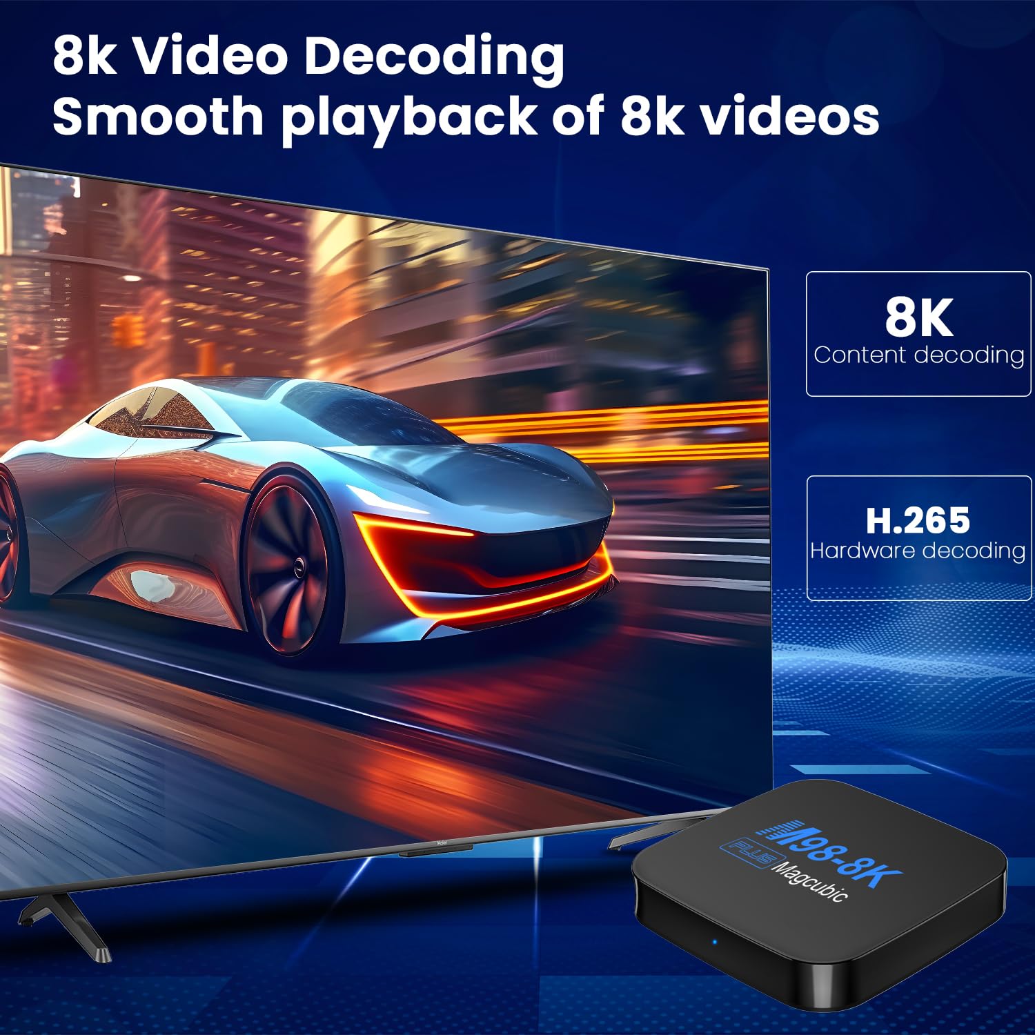 Certified TV Box Android 13.0, 4GB 128GB Allwinner H618 cortex-A53 Android Box Support YouTube/Prime Video/Netflix 4K HDR H.265 HEVC 2.4G/5G WiFi BT5.0