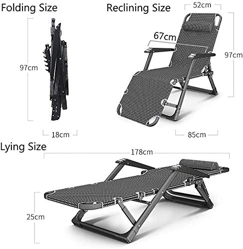 ガードレール Recliners Folding Zero Gravity Sun Loungers Recliner Lounge Chairs with Extra Thick Cushion