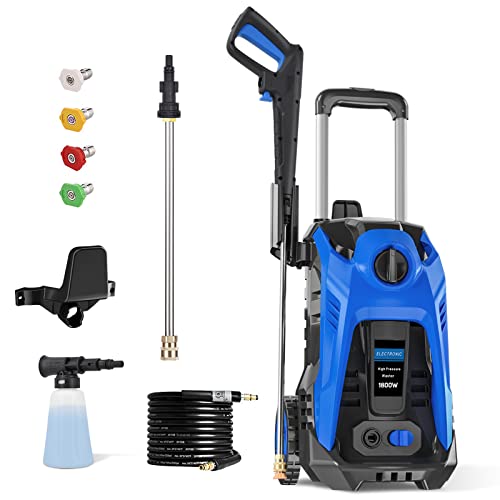 Electric Power Washers - 3500 PSI + 2.6 GPM High Pressure Washer Electric Powered Washers with Adjustable Spray Nozzle Foam Cannon and Hose Reel, IPX5 Car Water Power Washer for Home/Driveway/Patio