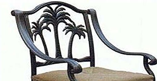 Sunvuepatio Patio Bar Stools Set of 2 Swivel Palm Tree Cast Aluminum Outdoor Desert Bronze