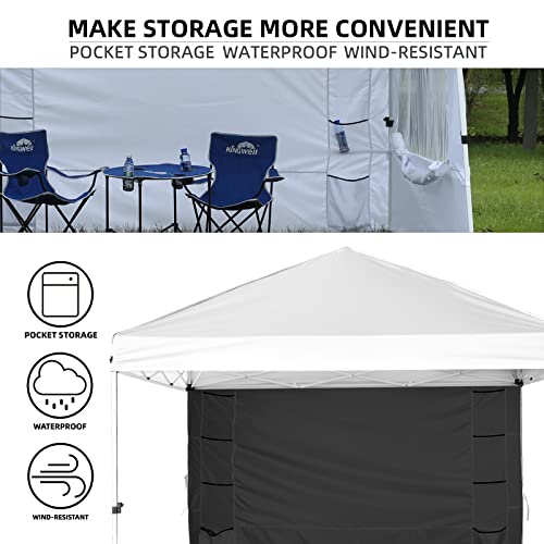 MordenApe Sunshade Sidewall with Storage Net Bag for 10x10 Pop Up Canopy, Instant Canopy SunWall (Fit 10x10 Canopy, Black)