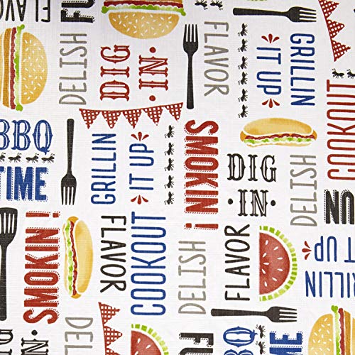 The Lakeside Collection Picnic Table and Bench Seat Covers with Elastic Edges - BBQ - 3 Pieces