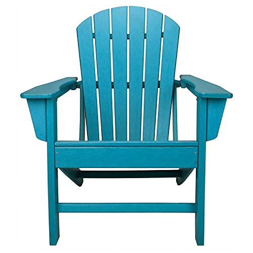 Leisure Classics UV Protected HDPE Indoor Outdoor Adirondack Lounge Patio Porch Deck Chair, Turquoise