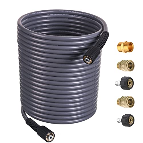 RIDGE WASHER Pressure Washer Hose 50 FT, 1/4 Inch Pressure Washer Hose for Most Brands, with M22 14mm Fitting, 3600 PSI